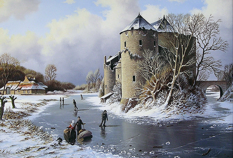 Winterlandschap schilderij, Schilderij winterlandschap, Winterlandschap ...